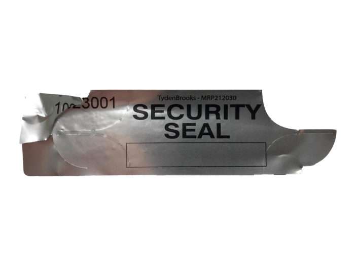 Polyester Foil Frangible Security Label 85mm x 25mm - TydenBrooks UK